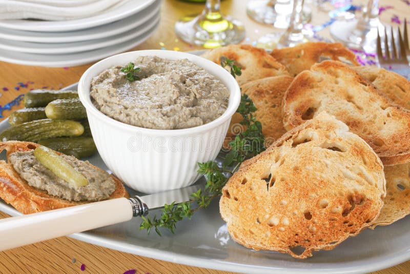 Pate with Toast stock photo. Image of party, thyme, food - 25565906
