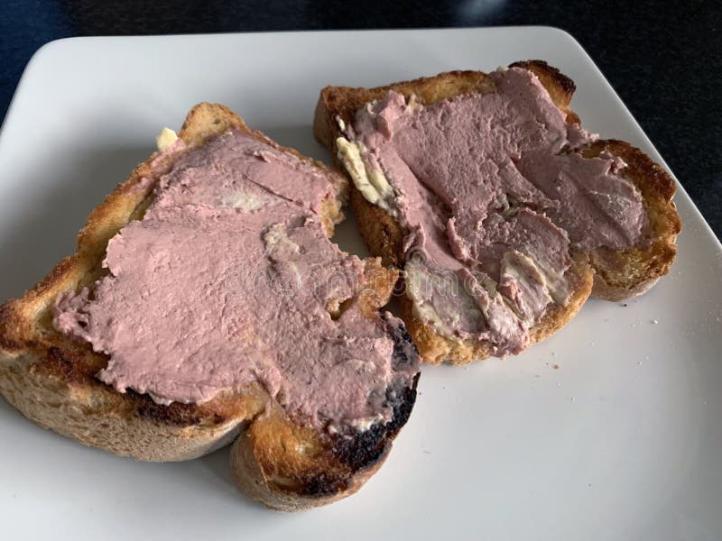 Pate on toast stock photo. Image of plate, loaf, thick - 161356782