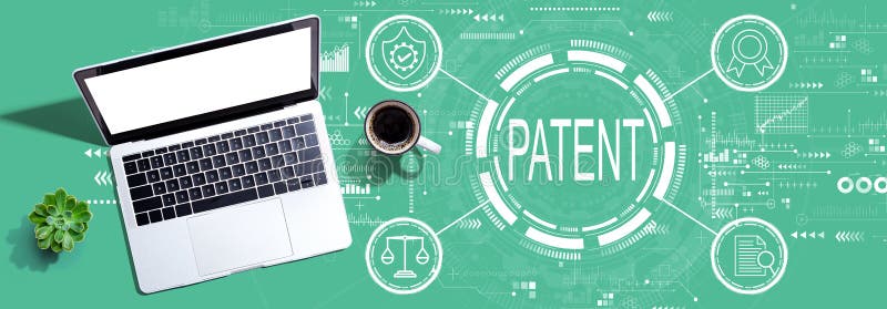 Patent Concept with a Laptop Computer Stock Image - Image of concept ...