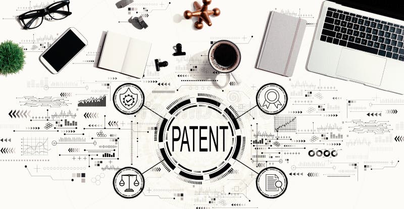 Patent Concept with a Laptop Computer Stock Image - Image of supply ...