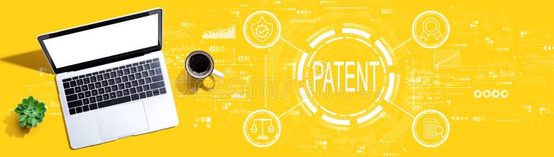 Patent Concept with a Laptop Computer Stock Image - Image of ...