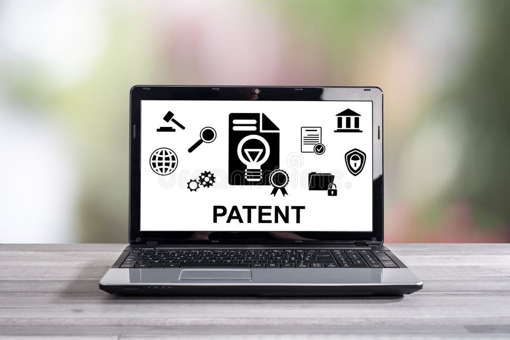 Patent Concept on a Laptop Screen Stock Photo - Image of protection ...