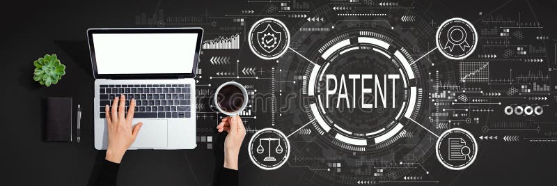 Patent Concept with Person Using Laptop Computer Stock Image - Image of ...