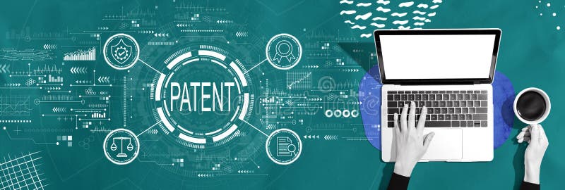 Patent Concept with Person Using a Laptop Stock Image - Image of ...