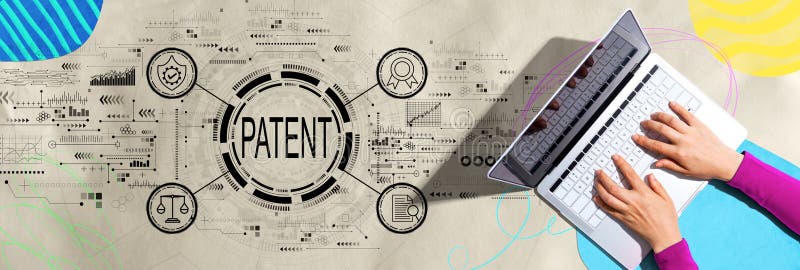 Patent Concept with Person Using a Laptop Stock Image - Image of ...