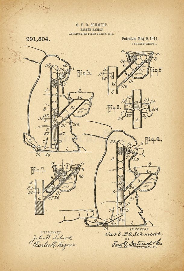 1911 Patent Easter Rabbit Toy History Invention Editorial Stock Photo ...