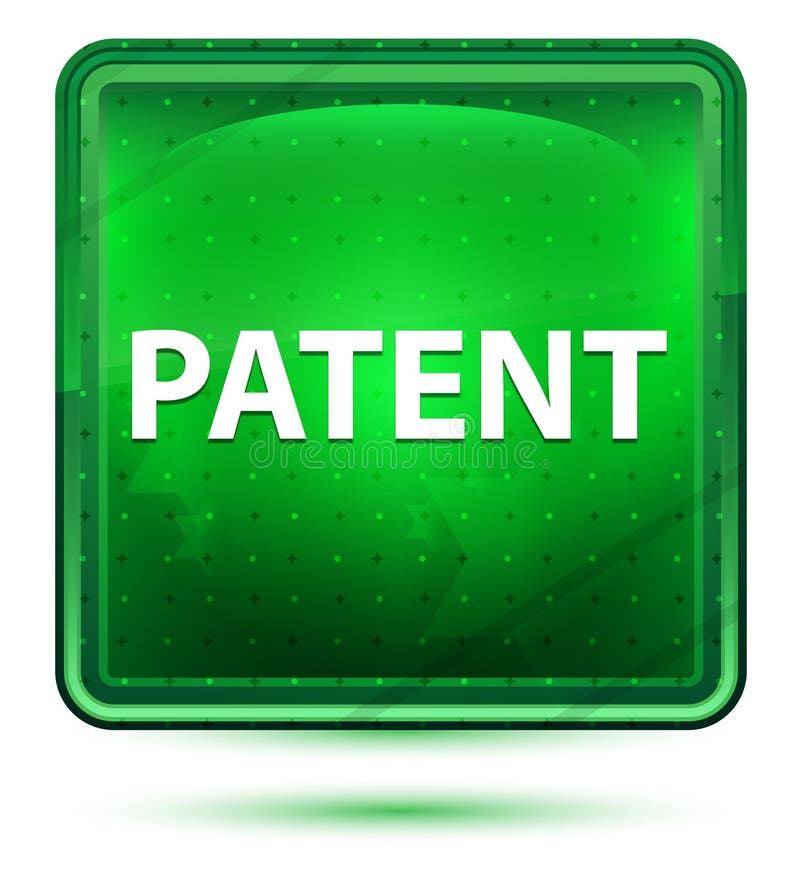 Patent Neon Light Green Square Button Stock Illustration - Illustration ...
