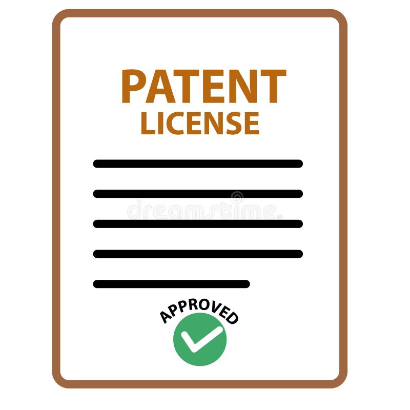 Patent License Business Document with Approved Stamp. Patented Document ...