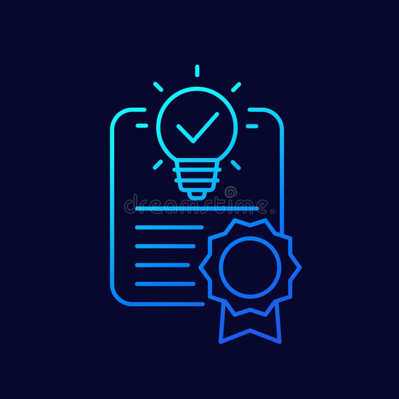 Patent line icon on dark stock vector. Illustration of line - 250572766