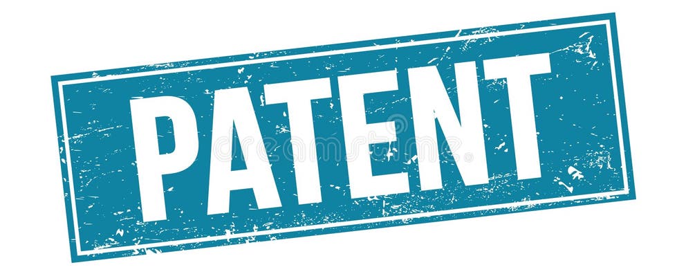 PATENT Text on Blue Grungy Rectangle Stamp Stock Illustration ...