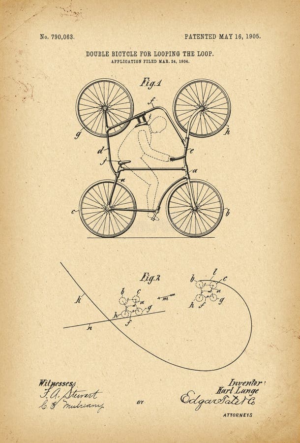 1905 Patent Velocipede Bicycle History Invention Stock Illustration ...