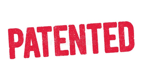 Patented red ink stamp stock vector. Illustration of stample - 348131637