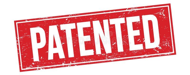 PATENTED Text on Red Grungy Rectangle Stamp Stock Illustration ...