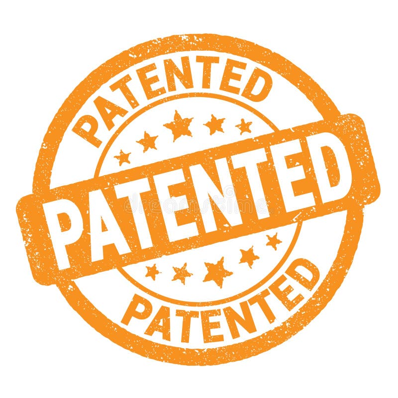 PATENTED Text Written on Orange Round Stamp Sign Stock Illustration ...
