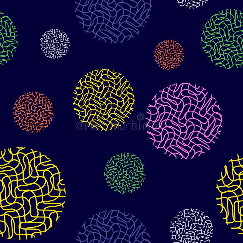 Patern with Avstract Colored Circles of Different Sizes on a Blue ...