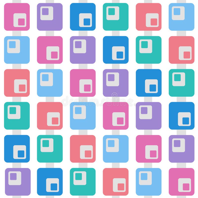 Retro squares pattern stock illustration. Illustration of pastels - 201303