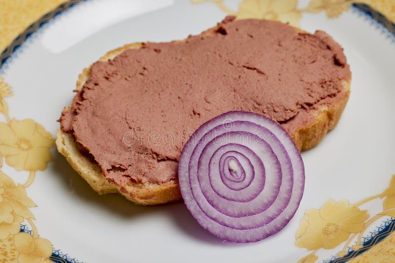 Pateu on a slice of bread stock image. Image of gras - 305658323