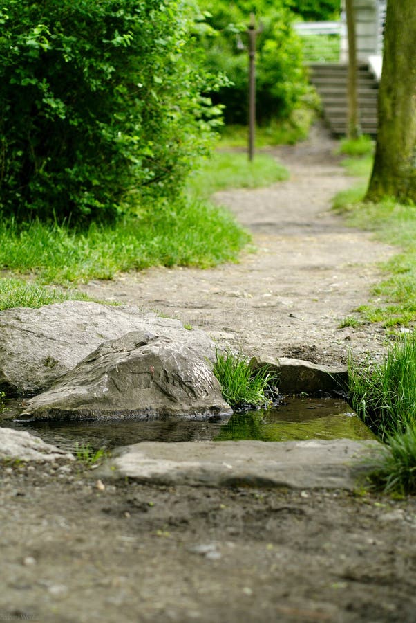 Path across a brook stock photo. Image of crosses, path - 184393796