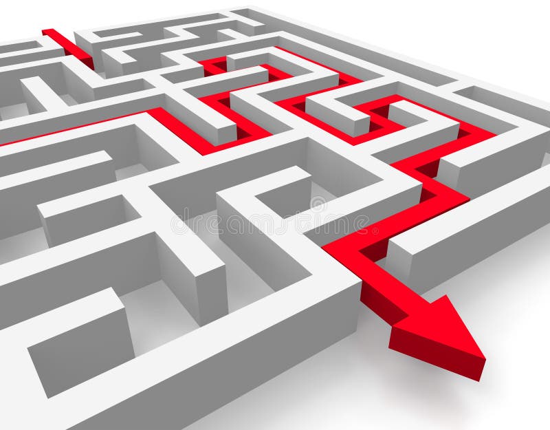 Path across labyrinth stock illustration. Illustration of design - 11595246