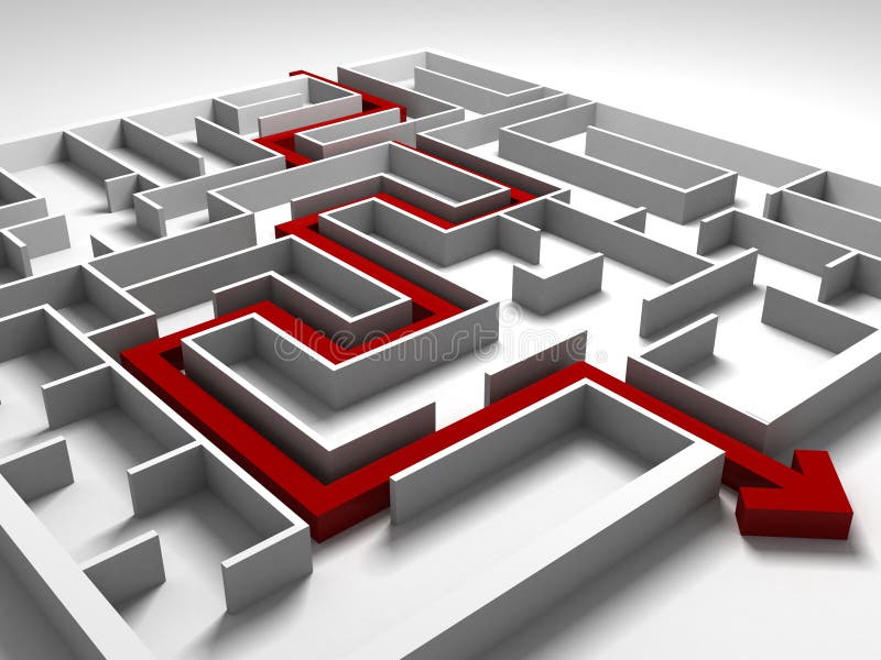 Path across labyrinth stock illustration. Illustration of design - 11595246