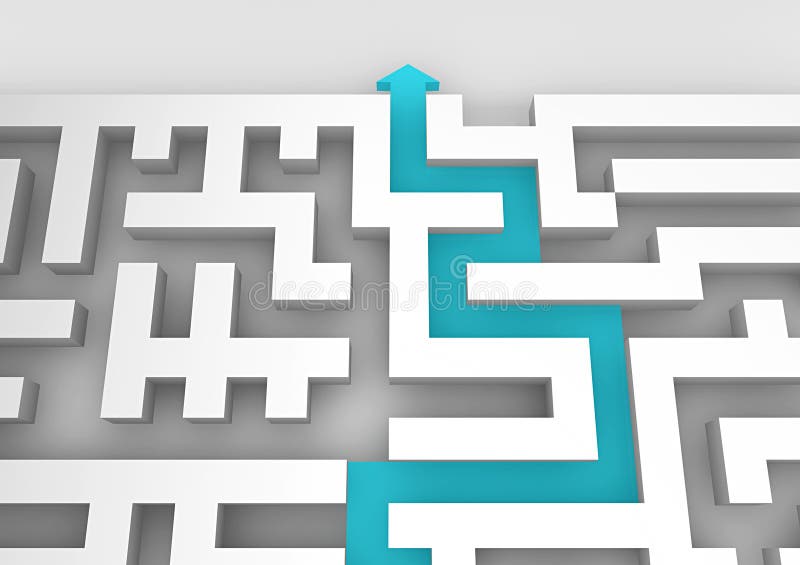 Path across labyrinth stock illustration. Illustration of labyrinth ...