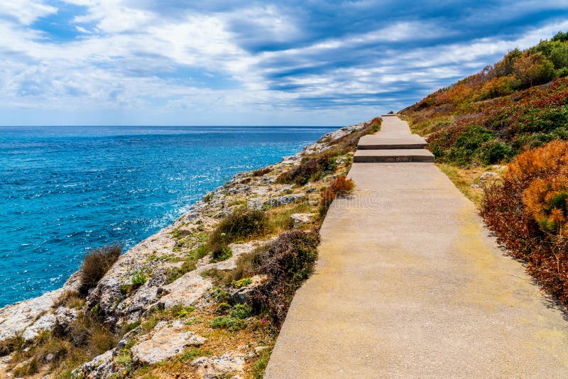 Path Along the Edge of a Cliff Next To the Ocean Stock Image - Image of ...