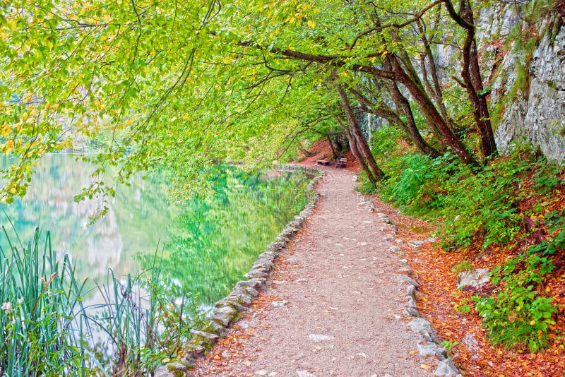 Path Along the Lake stock image. Image of croatia, path - 18309839