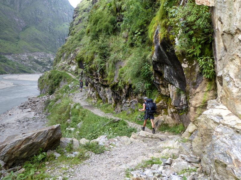 Path along a river stock image. Image of beauty, himalayas - 70790125