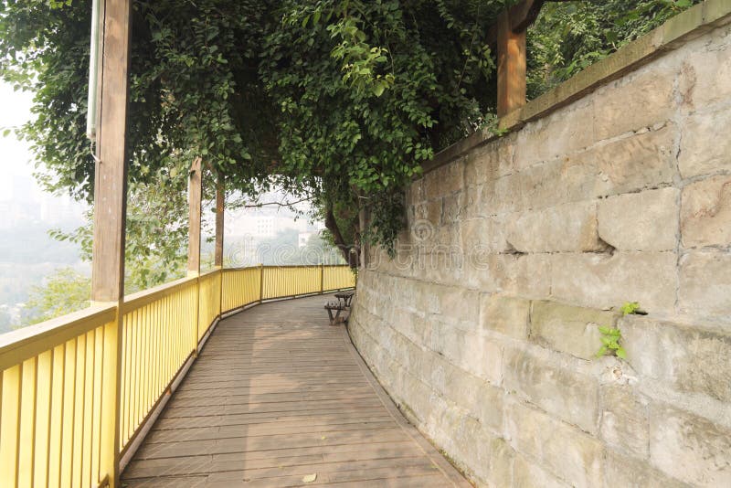 Path stock photo. Image of path, rock, wood, china, railing - 41783430