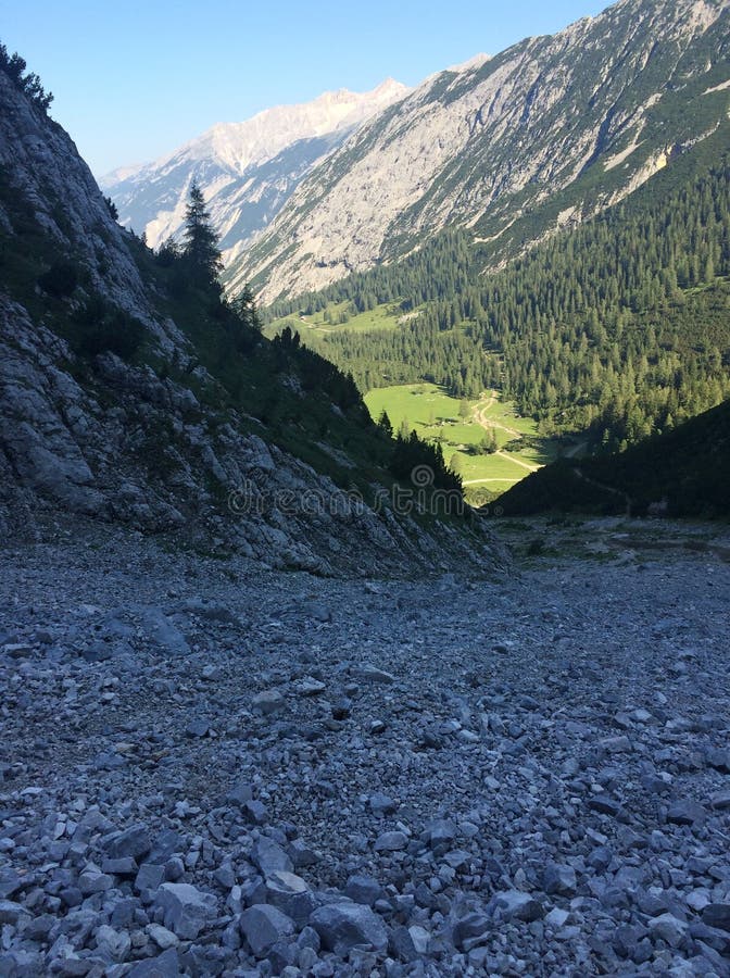 Path in the Alps between Germany and Austria Stock Image - Image of ...
