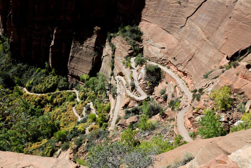 Path, Angels Landing Trail in Zion National Park Stock Image - Image of ...