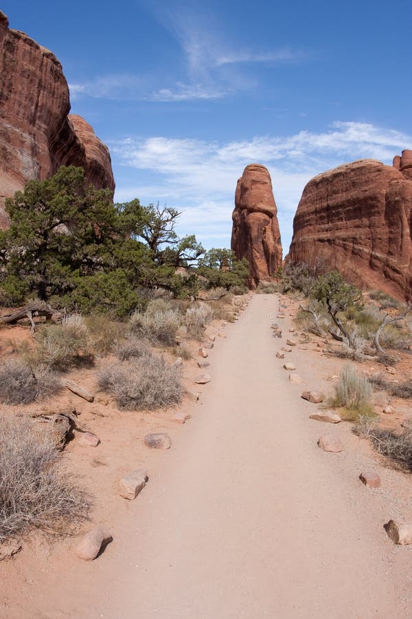 Path in Arches National Park Stock Image - Image of exercise, rock ...