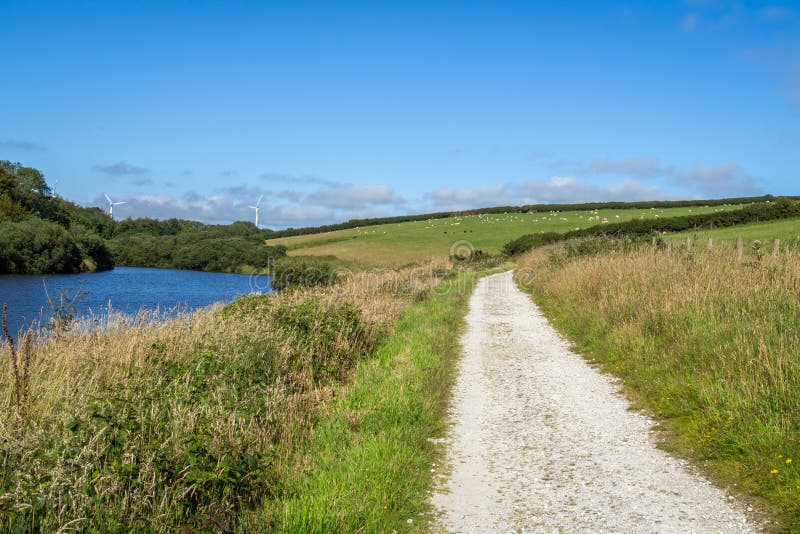 Path Around Upper Tamar Lake, on the Devon / Cornwall Border, UK. Stock ...