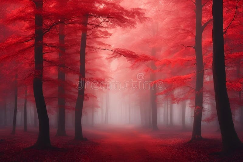 Path in Autumn Fall Forest and Sun Rays through Trees. Stock ...