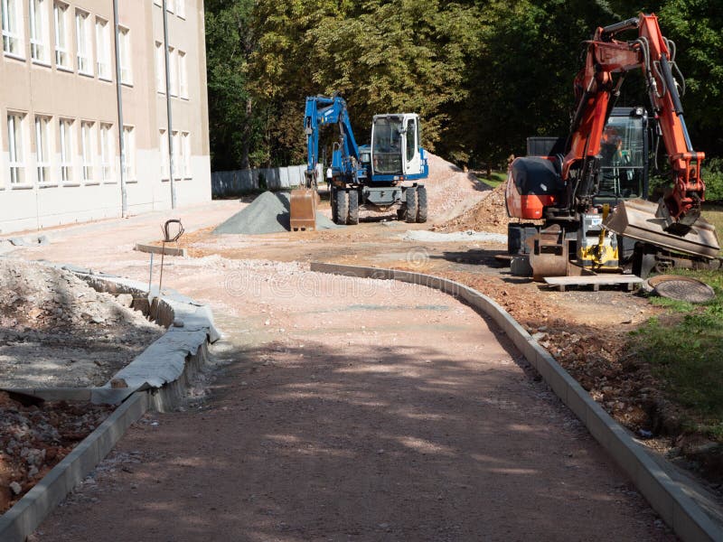 Path is Being Rebuilt. Path Construction, Landscaping Stock Image ...