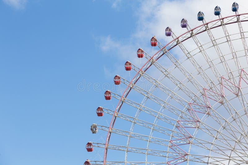 Path of Big Observation Ferris Wheel Against Blue Sky Stock Image ...