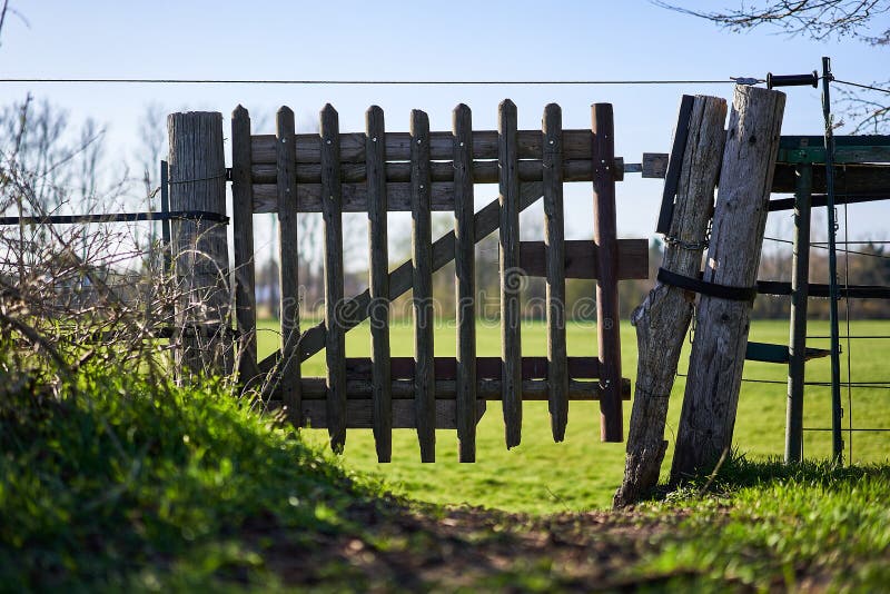 Path blocked by Field Gate stock image. Image of metal - 245884847