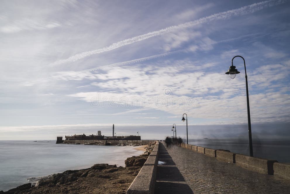 Path with Blurred People Walking and a Beautiful Sky Stock Image ...