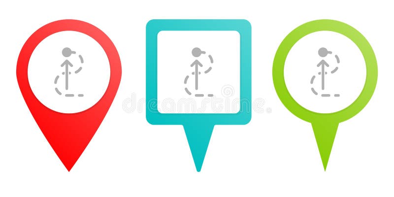 Path, Business, Strategy. Multicolor Pin Vector Icon, Diferent Type Map ...