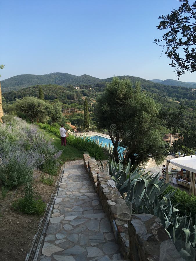 Path Cloth To a Swimming Pool Editorial Photo - Image of stone, pool ...