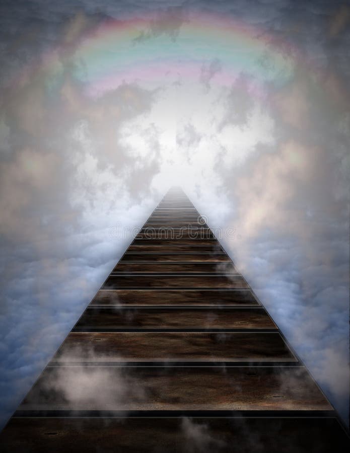 Path into clouds stock illustration. Illustration of morning - 18129343