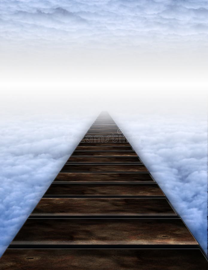Path into clouds stock illustration. Illustration of morning - 18129343