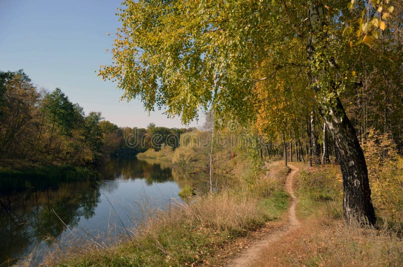 Path by the cold river stock image. Image of walking - 256482267