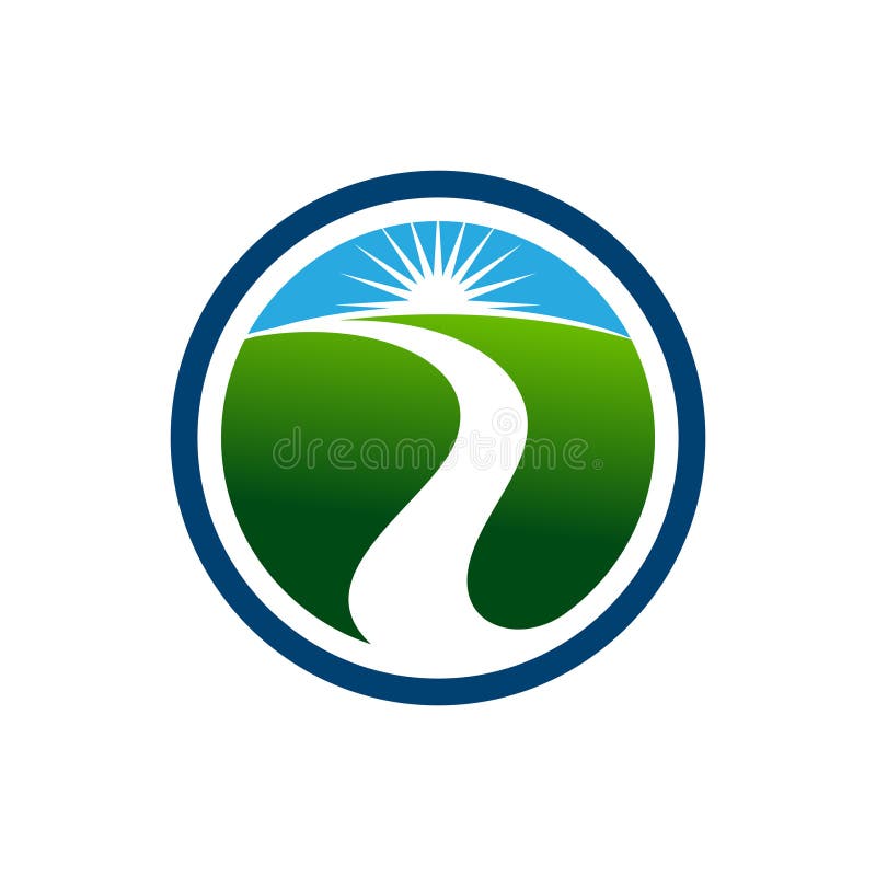 Path or Creek Icon Vector Logo Template Illustration Design Stock ...