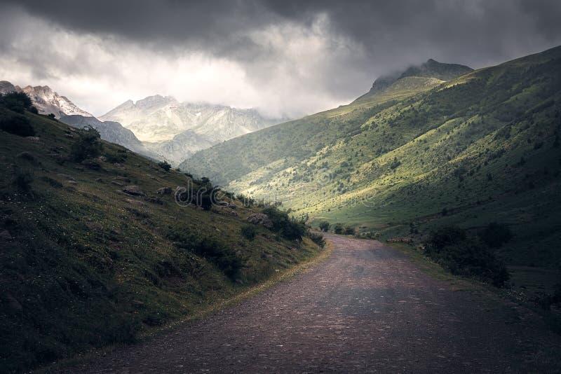 Path Crossing a Dramatic Landscape Stock Image - Image of peak, scenic ...