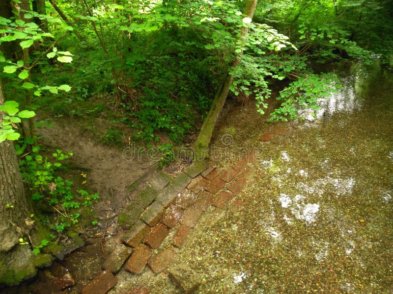 Path Crossing a Stream Under a Light Well Present Stock Photo - Image ...