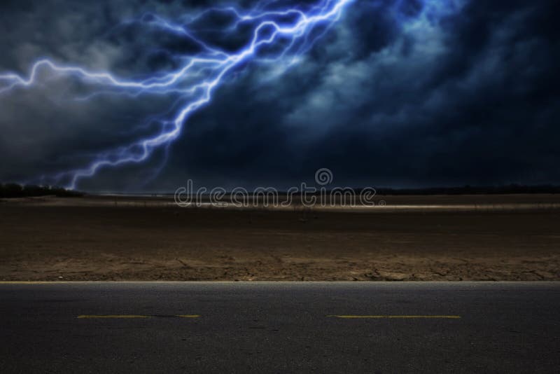 The Path through the Desert Storm Stock Image - Image of land, earth ...