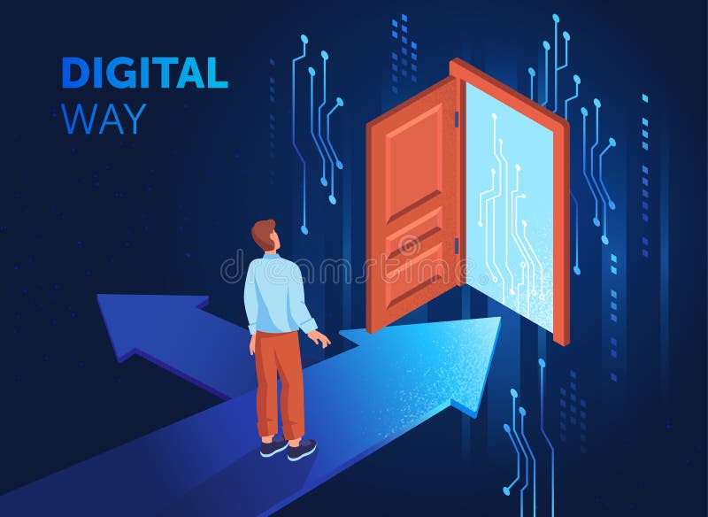 Path of Digital Technology and Progress Stock Vector - Illustration of ...