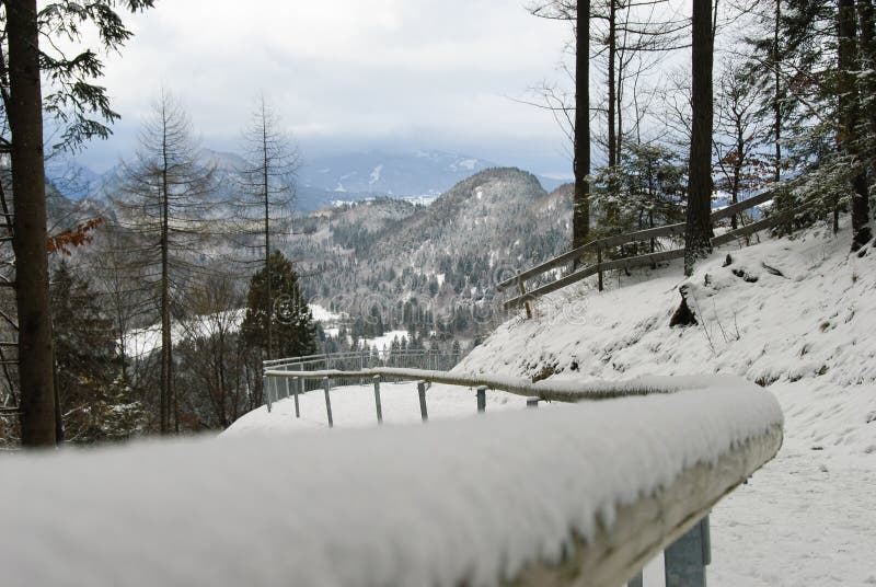 Path Down the Mountain, Neuschwanstein Castle Stock Image - Image of ...