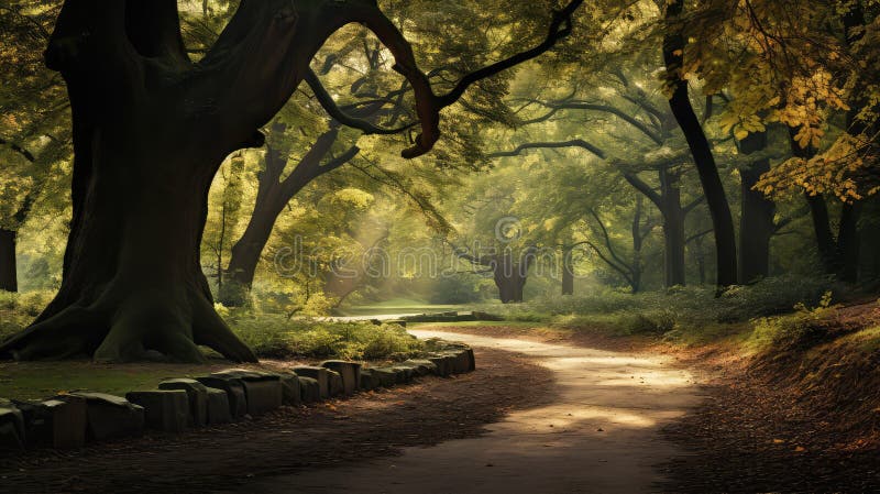 Path fall green stock image. Image of scenic, landscape - 368672061